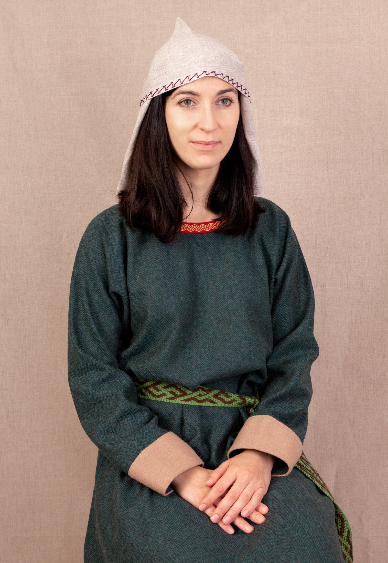 Early Medieval Jorvik Viking Linen Bonnet/scarf With Handmade - Etsy