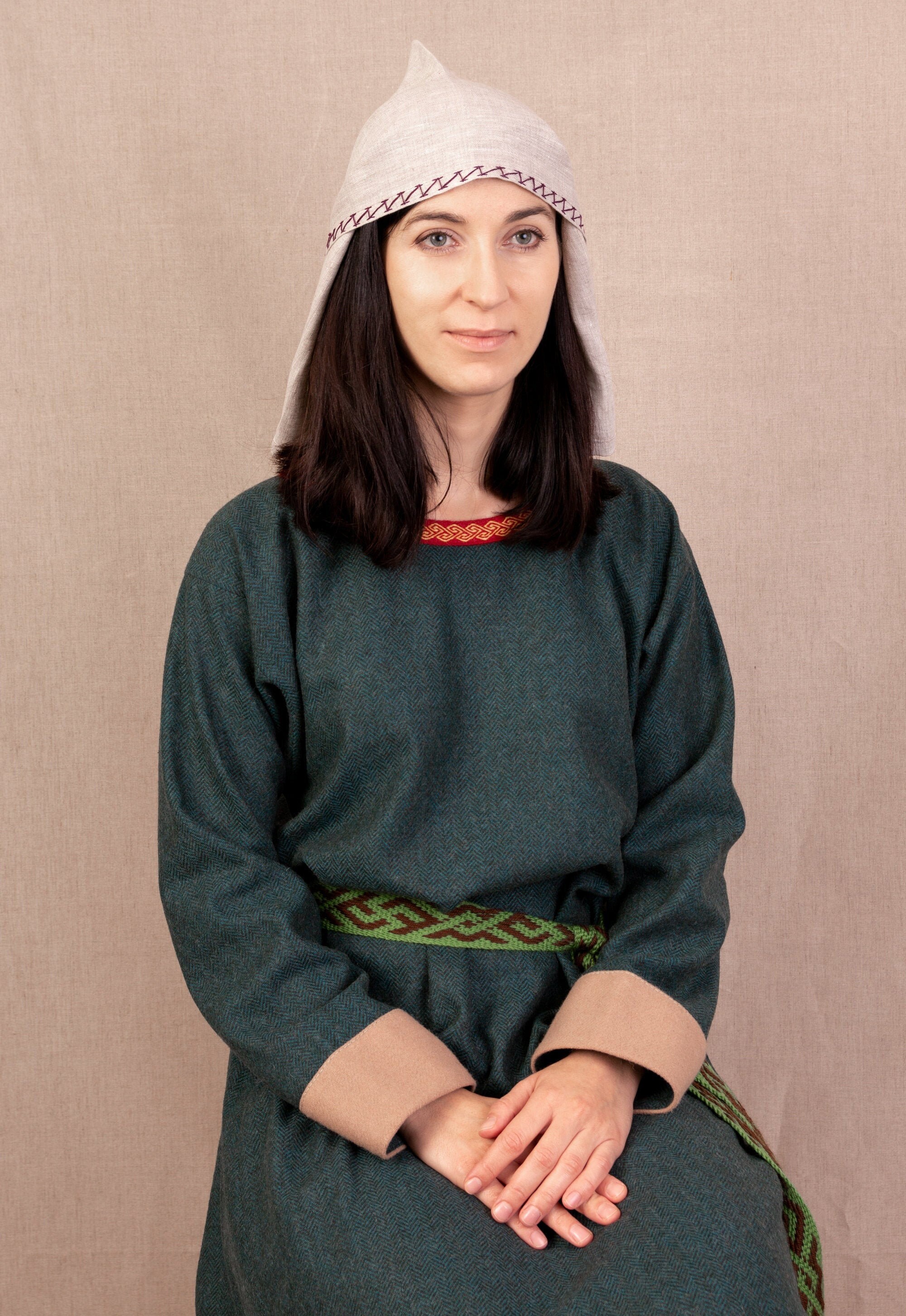 Early Medieval Jorvik Viking Linen Bonnet/scarf With Handmade - Etsy UK