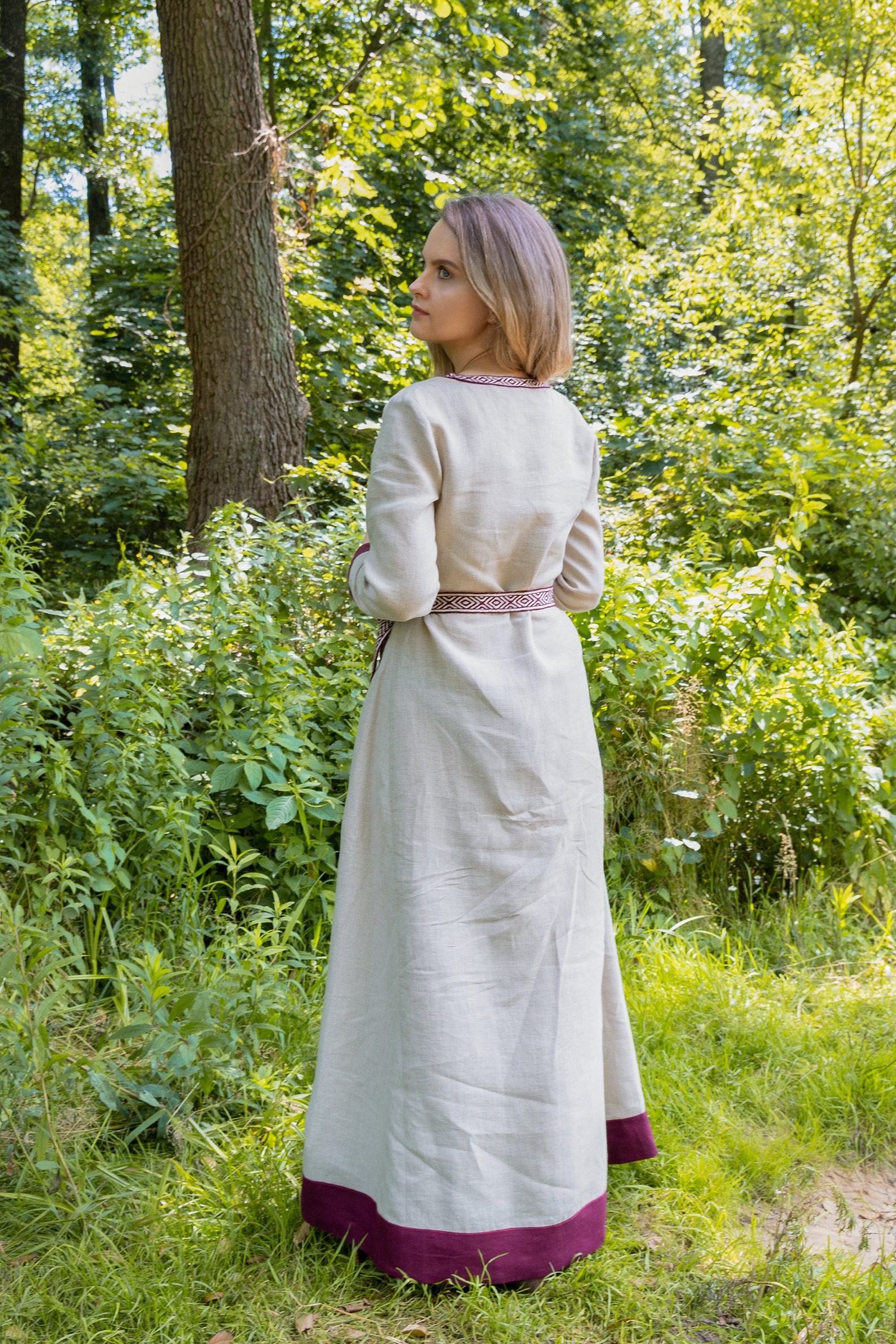 Early Medieval Linen Underdress With Linen Hems and Woven Trim - Etsy