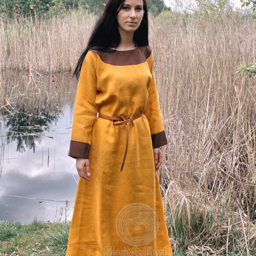 Viking Slavic Rus Underdress Linen Dress Early Medieval - Etsy