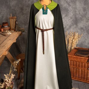 Wool Warm Half Circle Cloak With 100% Linen Lining Round Neckline for ...
