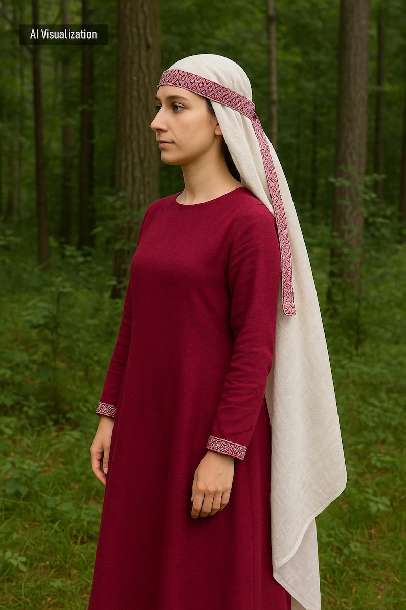 Natural Light Linen Rectangular Medieval Celtic Renaissance Faire Queen ...