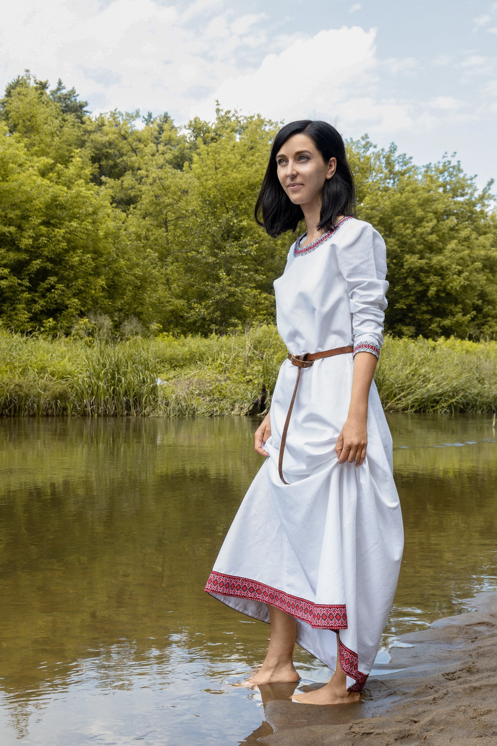 Early Medieval Slavic Ceremonial Pure Linen Dress With | Etsy