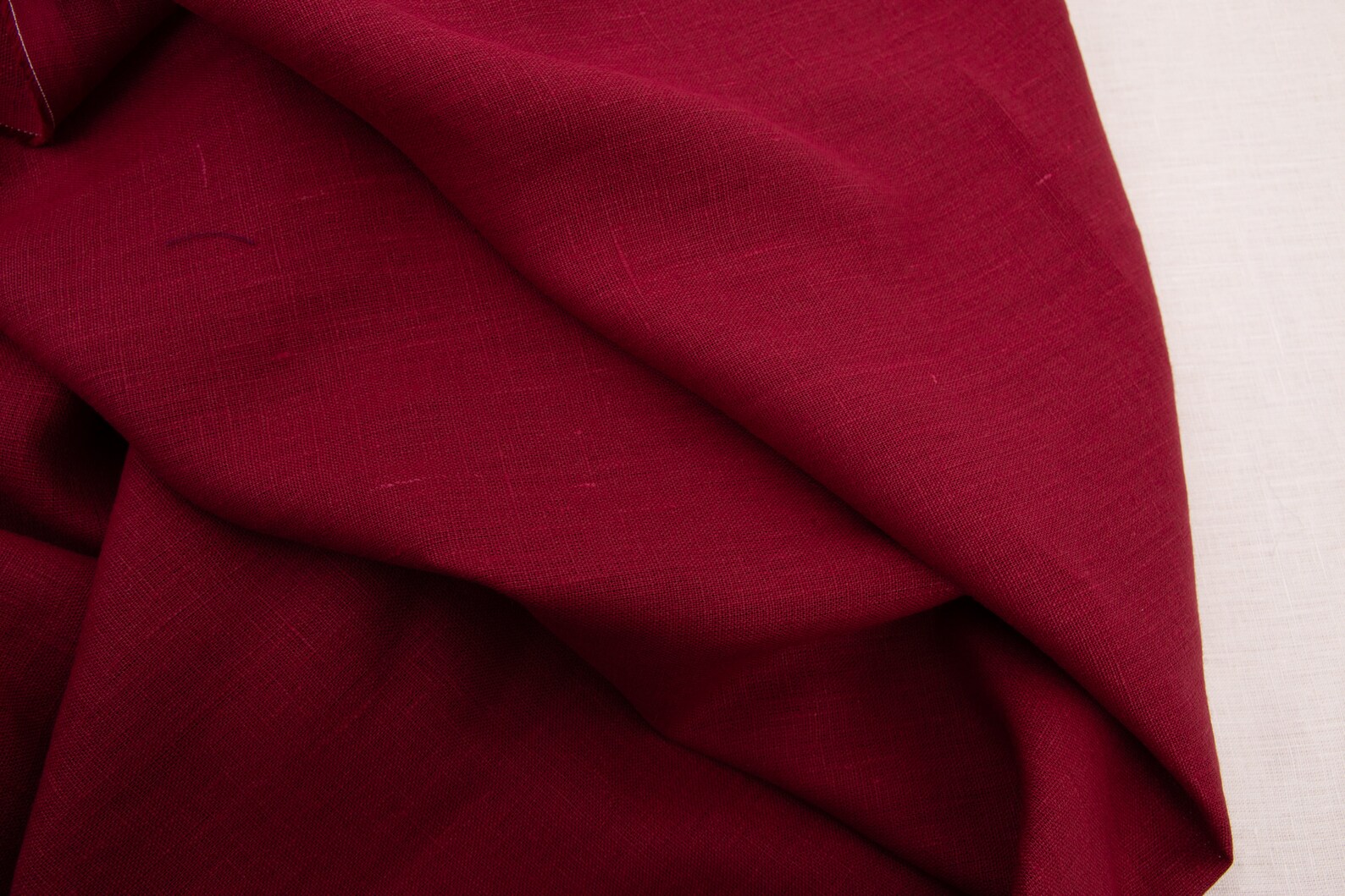 Natural pure 100% soft maroon linen Flax maroon fabric | Etsy