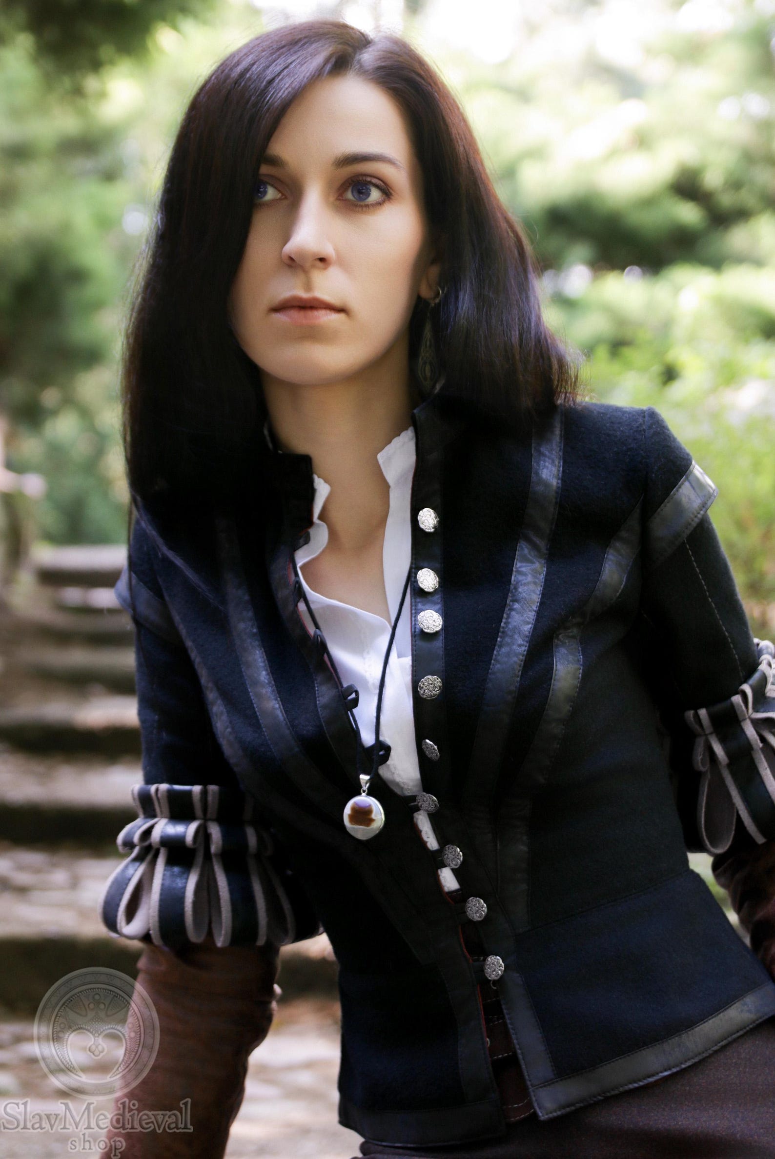 Yennefer Cosplay Wool Jacket With Cotton Satin Lining and Faux Leather ...