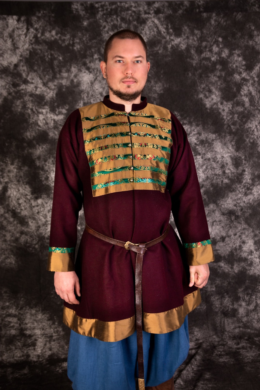 Rich Early Medieval Viking Wool Coat With 100% Linen Lining and Natural ...