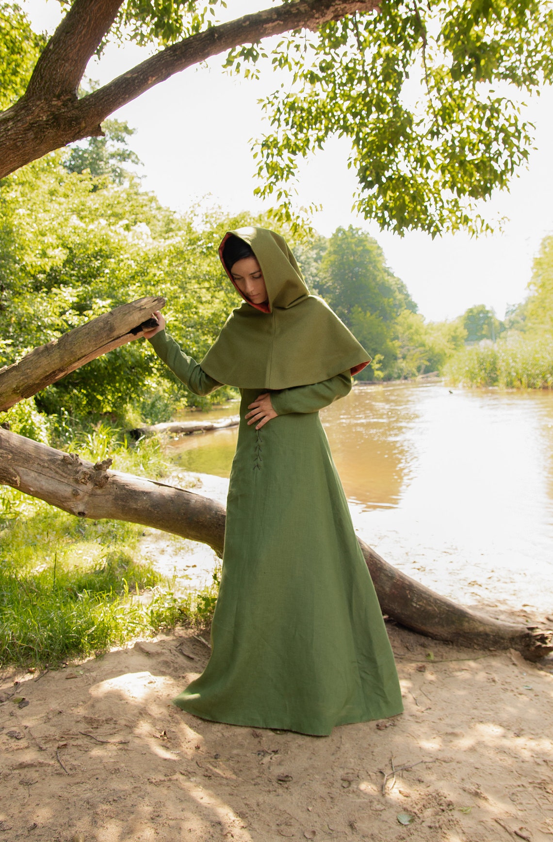 Early Medieval Bocksten Wide Warm Wool Hood With Linen Lining - Etsy