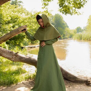 Early Medieval Bocksten Wide Warm Wool Hood With Linen Lining for ...