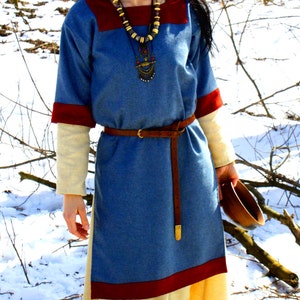 Early Medieval Slavic Kiev Rus Wool Women's Tunic With Hems for Slavic ...