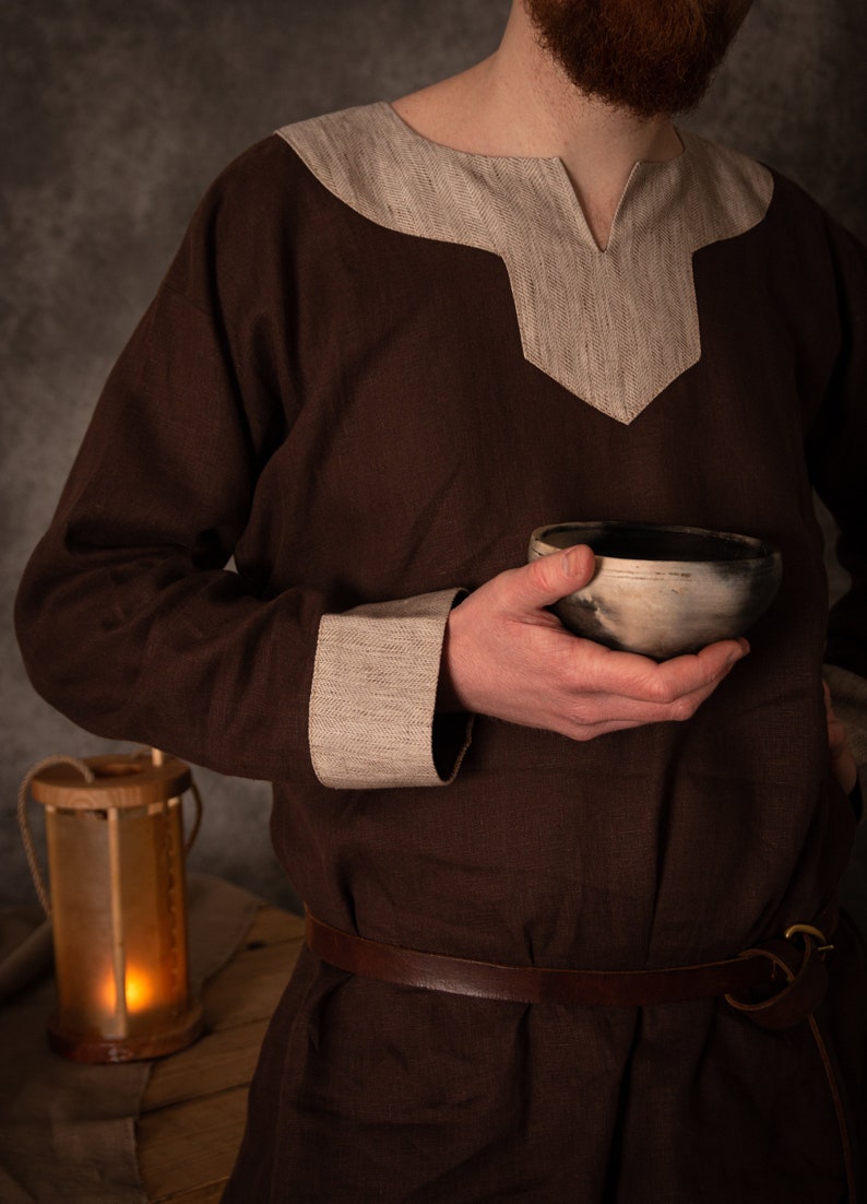 Early Medieval Linen Shirt With Linen Hems for Viking and | Etsy