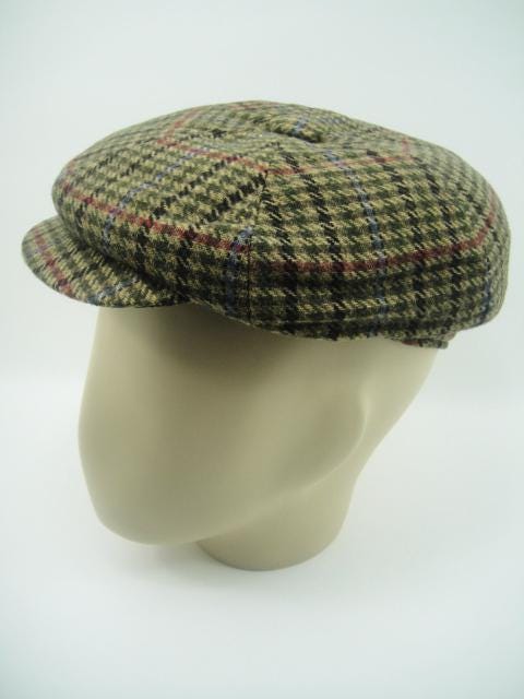 100% WOOL TWEED 6 Panels Cap Classic Driving Newsboy Gatsby Motoring ...