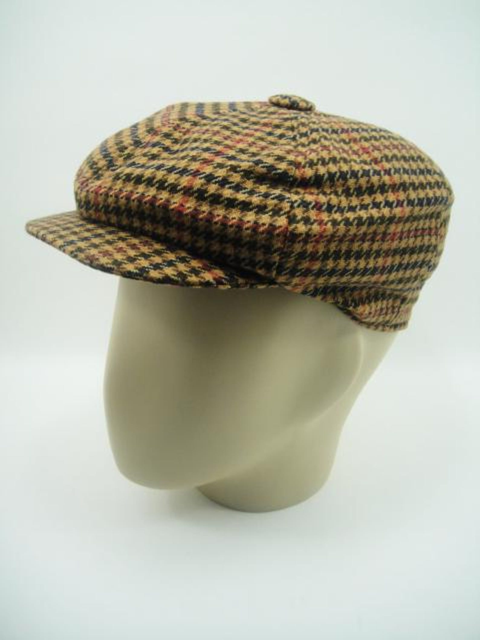 100% WOOL TWEED 6 Panels Cap Classic Driving Newsboy Gatsby Motoring ...