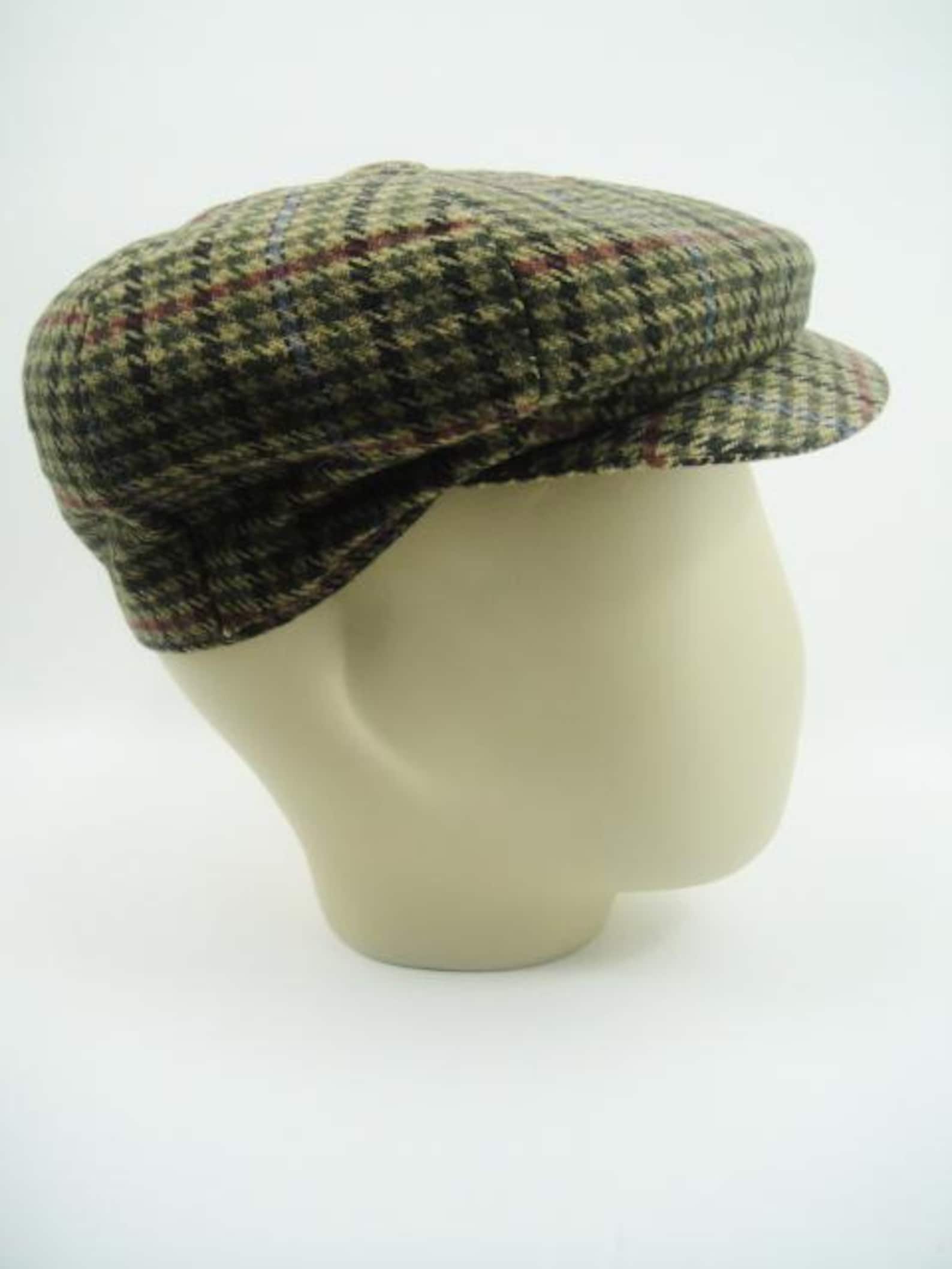 100% WOOL TWEED 6 Panels Cap Classic Driving Newsboy Gatsby Motoring ...