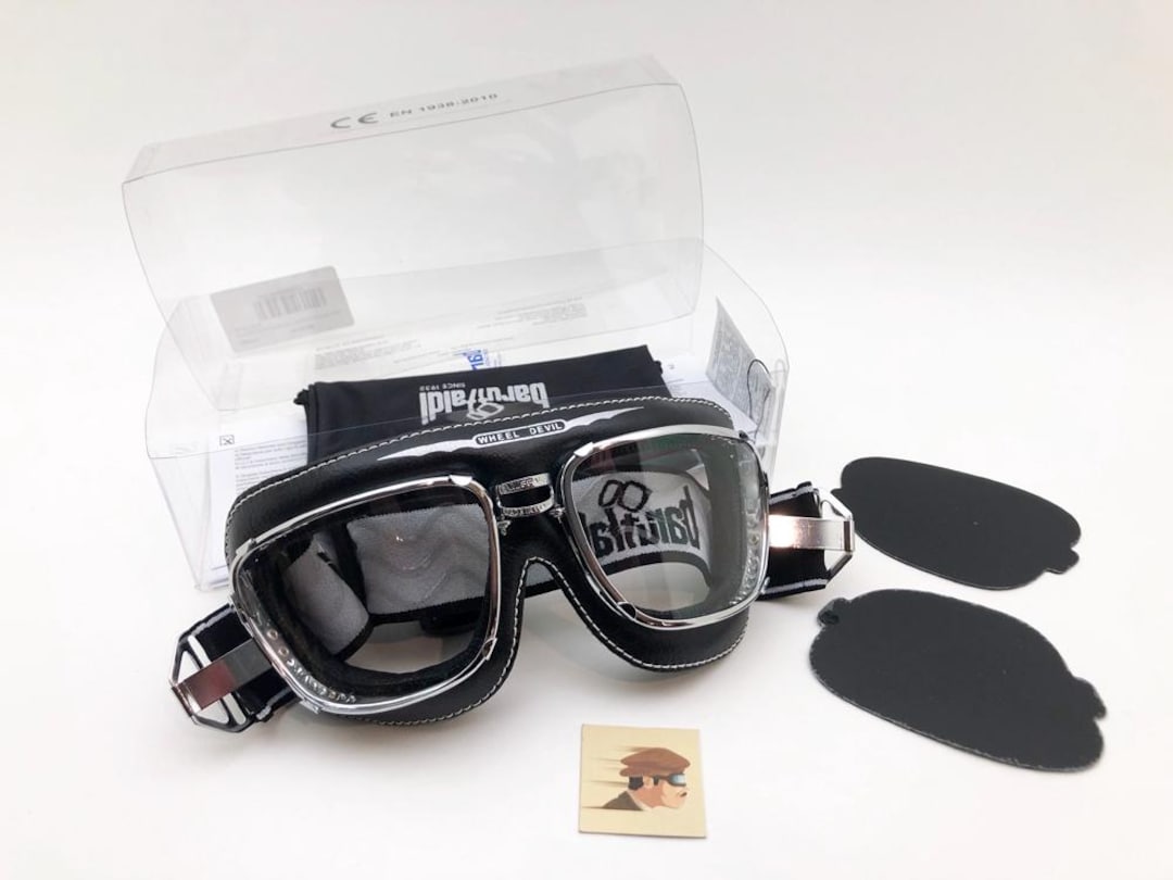 New ITALIAN BARUFFALDI GOGGLES "super Competition Black" Motorcycle Car ...