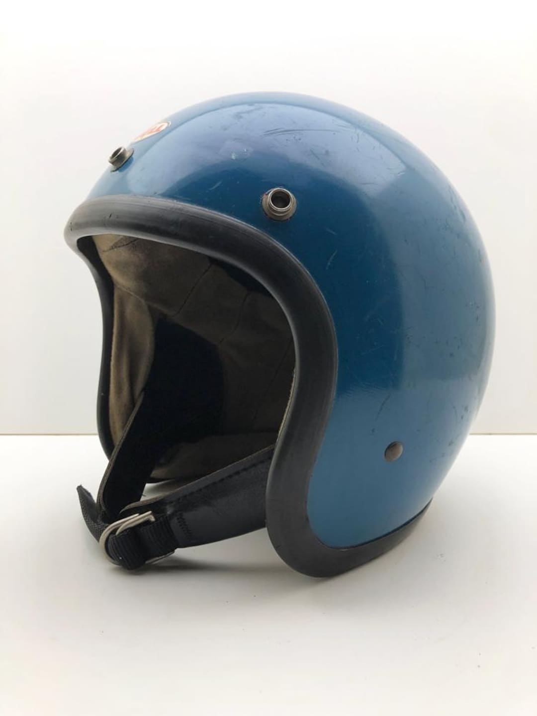 Vintage BELL Super Magnum Classic 70’s Motorcycle Open Face Helmet Blue ...