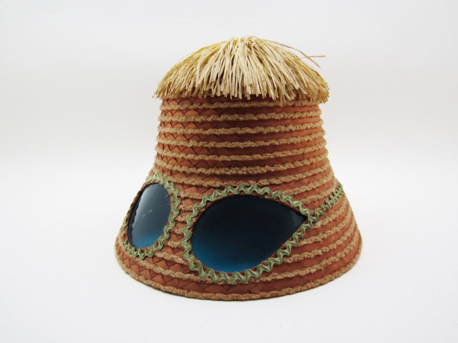 Vintage Rare Lady Woman ITALIAN LUXE Straw Summer Hat Goggles Grace ...