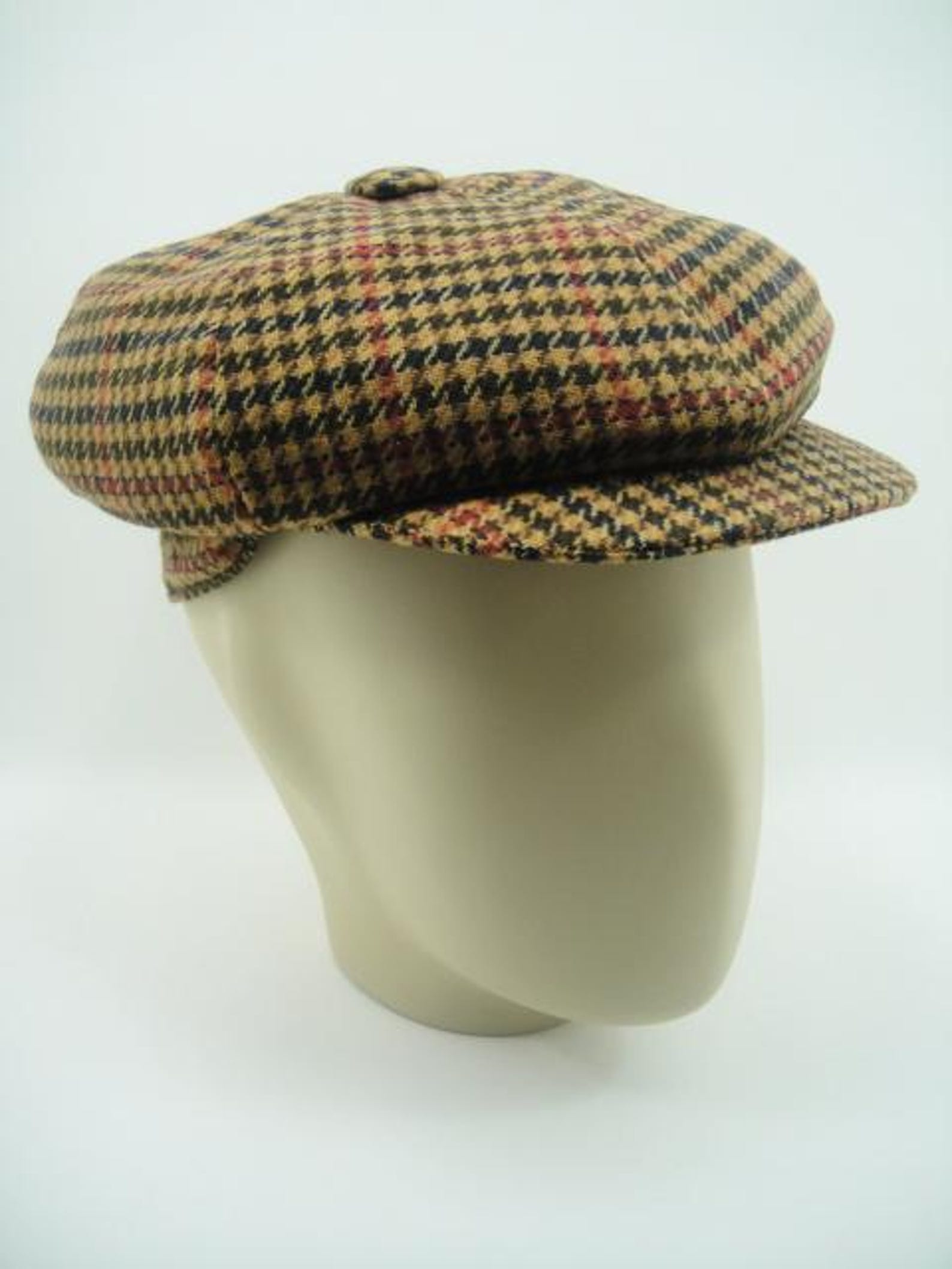 100% WOOL TWEED 6 Panels Cap Classic Driving Newsboy Gatsby Motoring ...