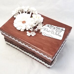 Rustic Brown and White Box - Rustic Wedding Gift Box - Rustic Gift Box ...