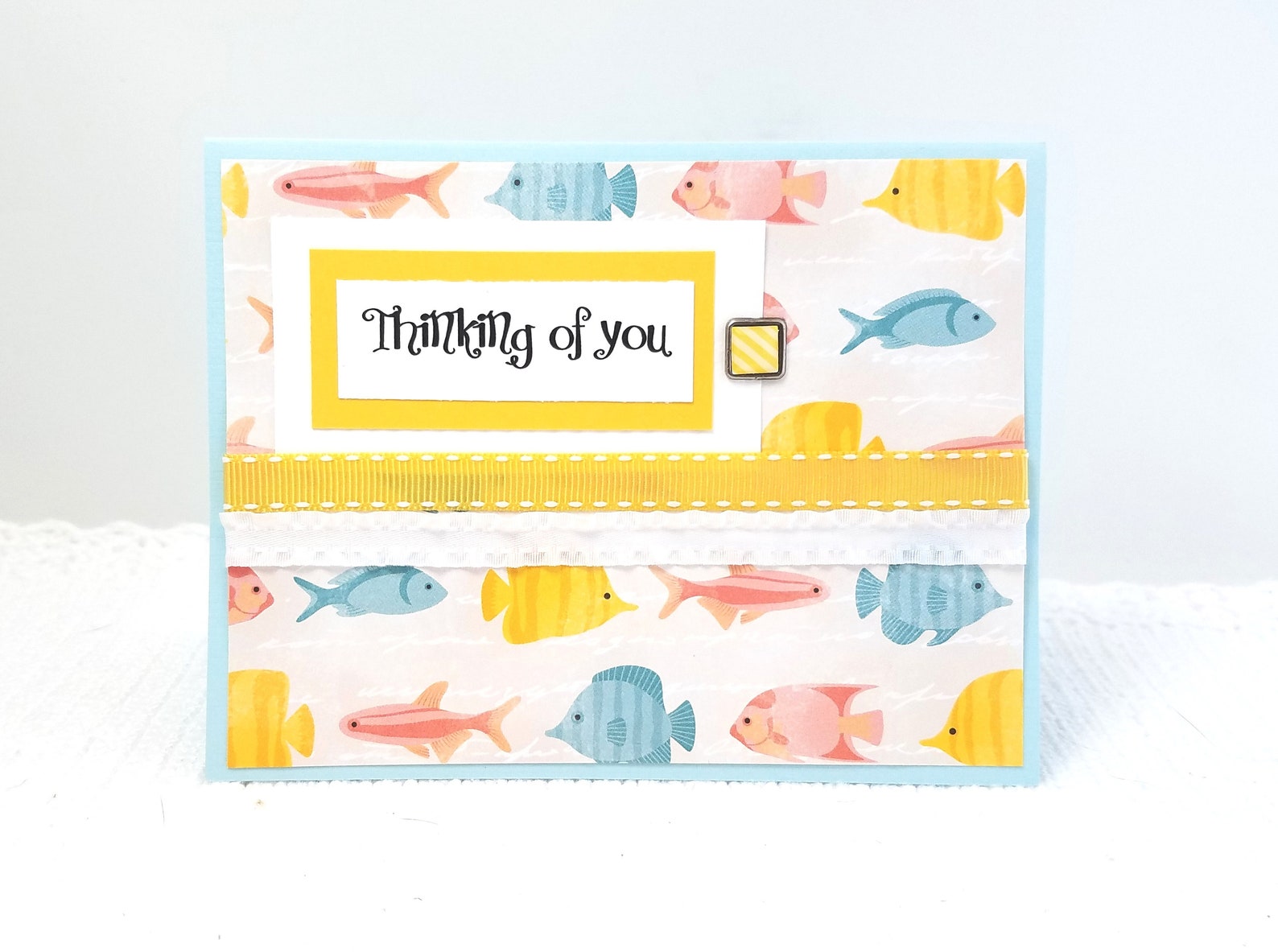 Fish Card Yellow Fish Card Thinking of You Card Thinking - Etsy