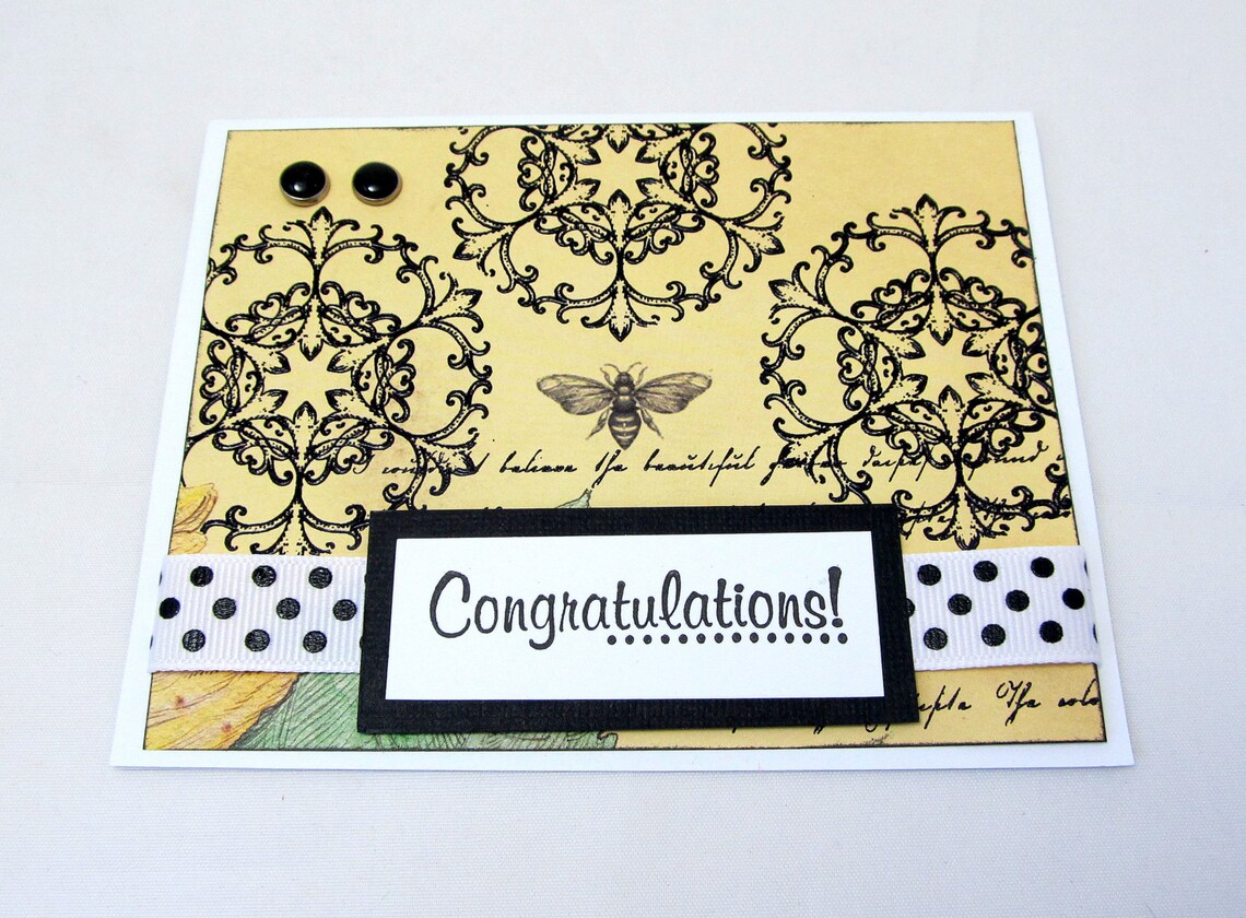 Congratulations Card Celebratory Card Vintage Botanical - Etsy
