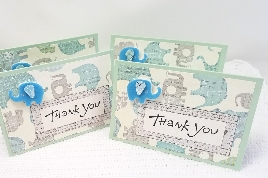 Elephant Thank You Cards Elephant Note Cards Elephant | Etsy