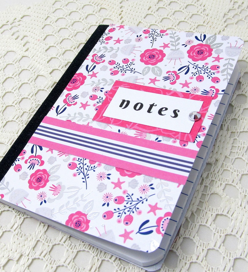 Pink Floral Mini Journal Small Pink Floral Notebook Bright - Etsy