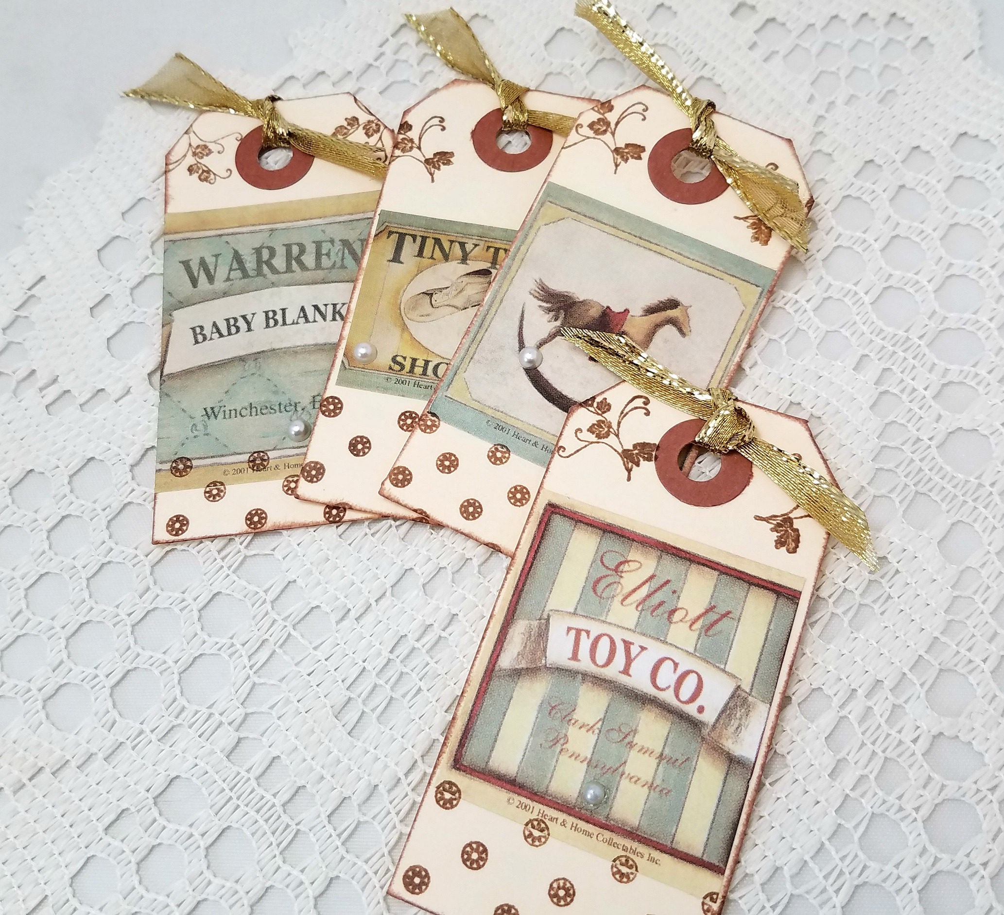 Vintage Toy Gift Tags - Set of Vintage Gift Tags - Vintage Toy Tags ...