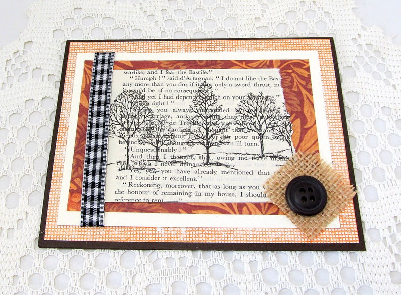Rustic Fall Card - Fall Trees Card - Autumn Card - Mixed Media Card ...