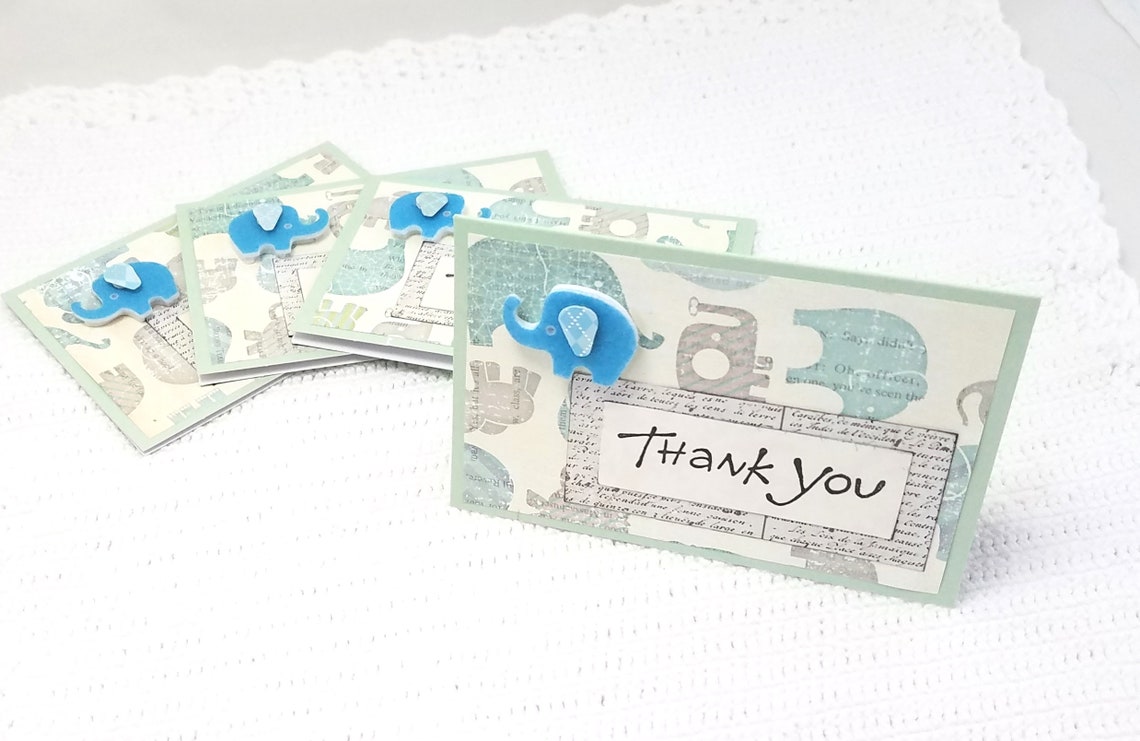 Elephant Thank You Cards Elephant Note Cards Elephant | Etsy