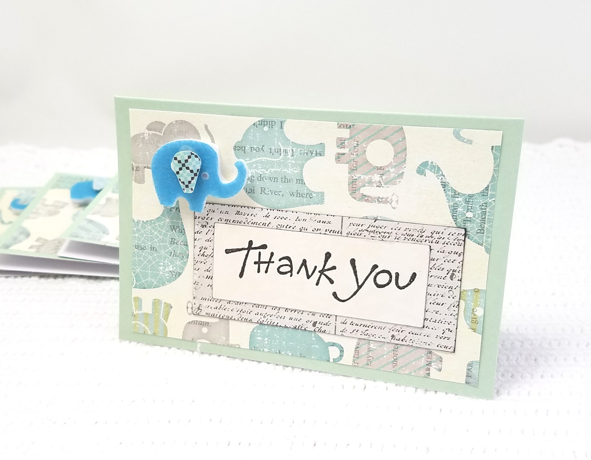 Elephant Thank You Cards Elephant Note Cards Elephant - Etsy