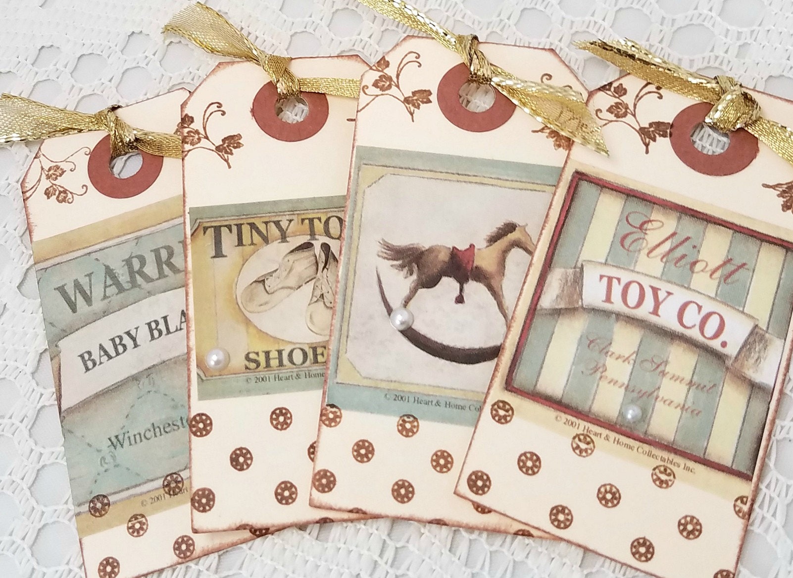 Vintage Toy Gift Tags - Set of Vintage Gift Tags - Vintage Toy Tags ...