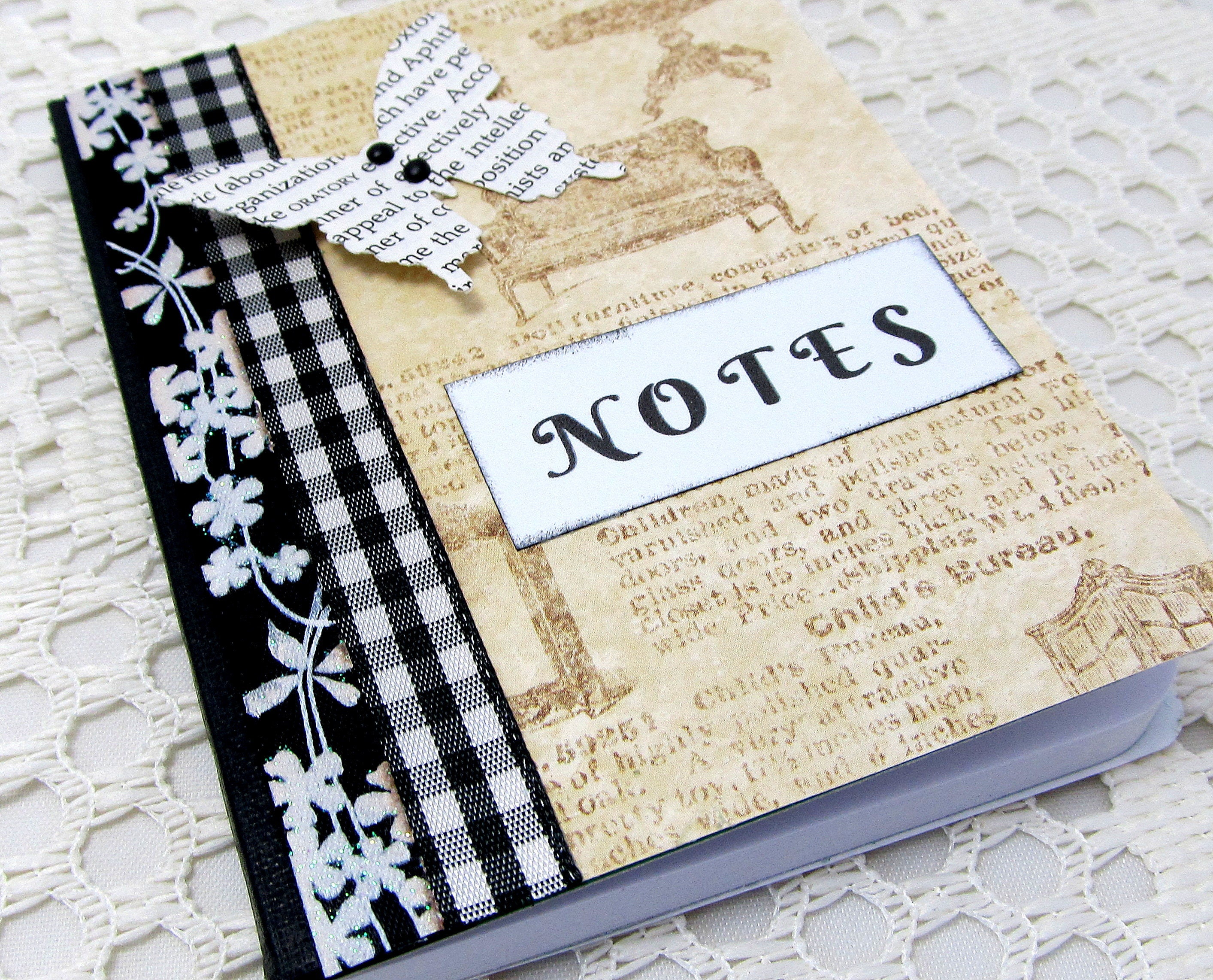 Butterfly Mini Journal Altered Book Page Journal Mini Notebook Vintage ...