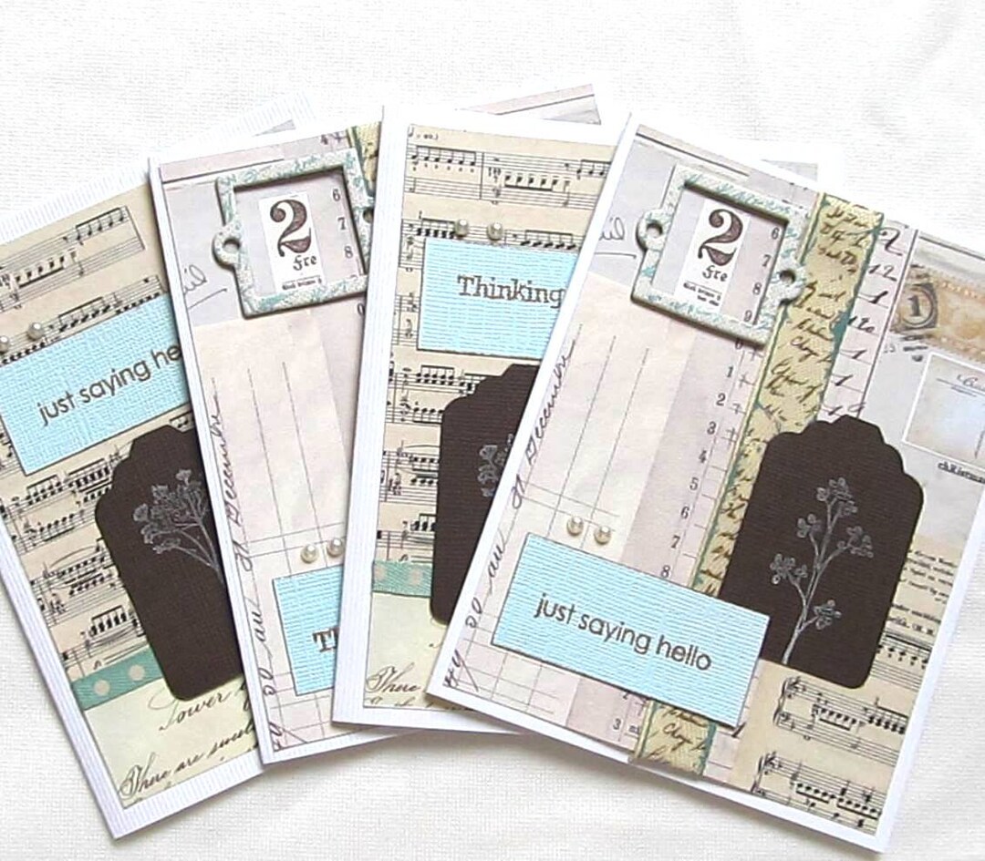Vintage Style Card Set - Set of 4 - Vintage Detail - Blank Inside ...