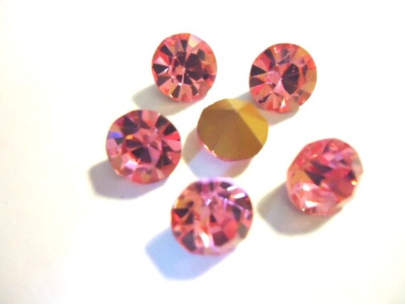 Vintage Glass Light Rose Pink Colour Round Foiled Rhinestone - Etsy UK