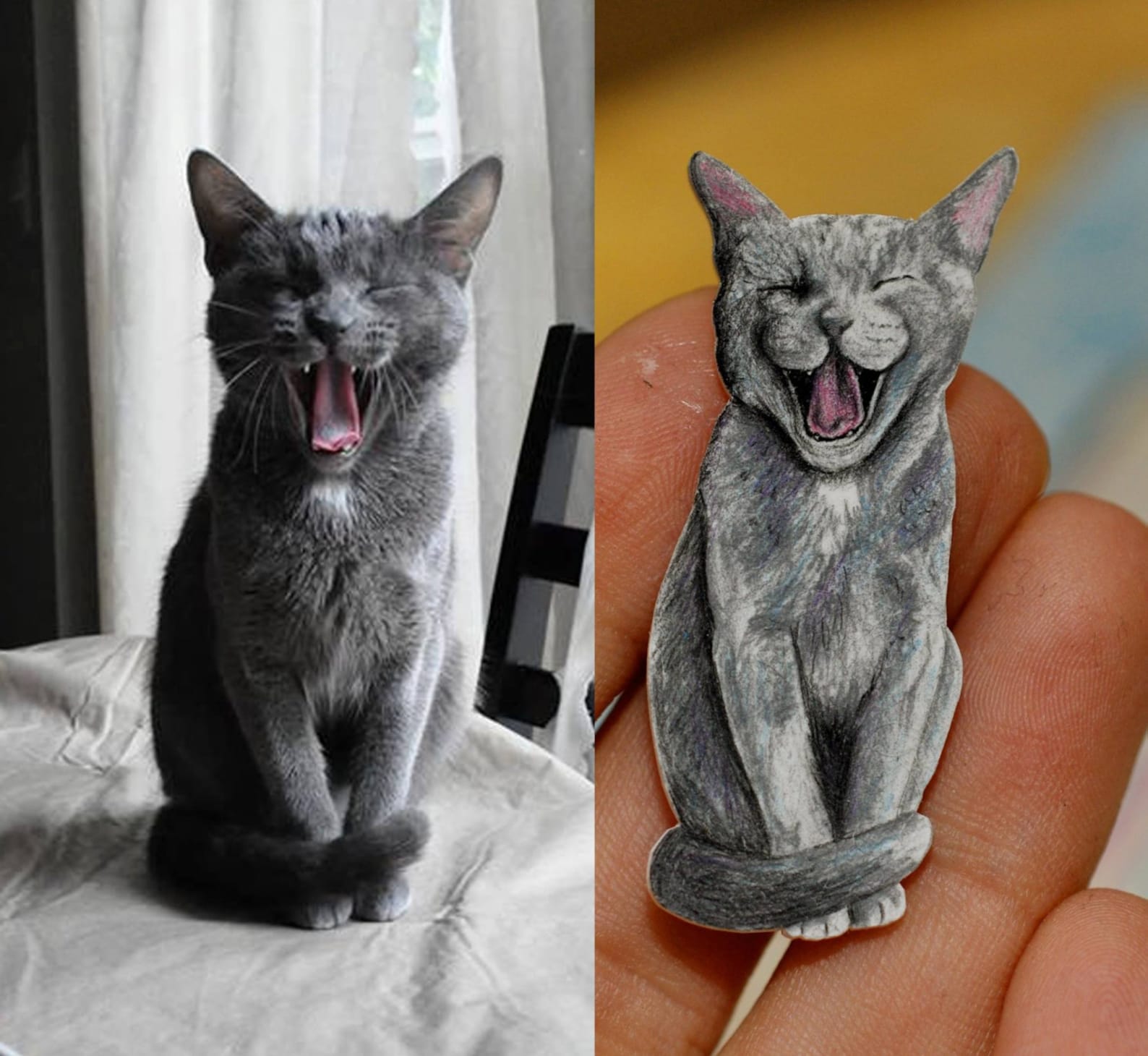 Custom Pet Portrait Necklace Hand Drawn Shrink Plastic - Etsy