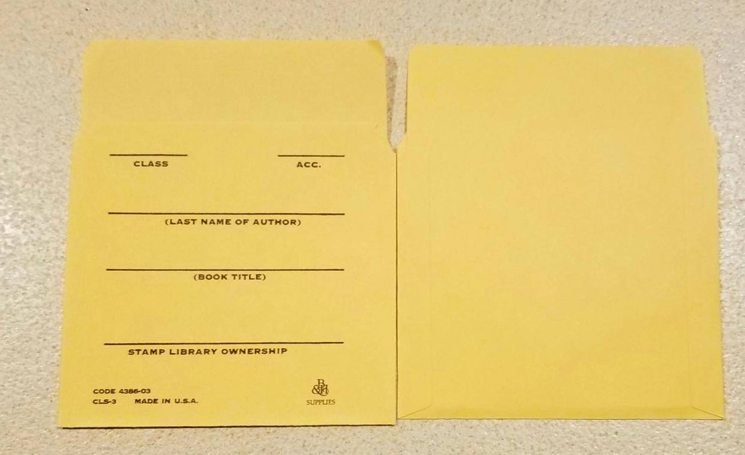 Manilla Library or School Classroom Book Card Envelopes - Etsy