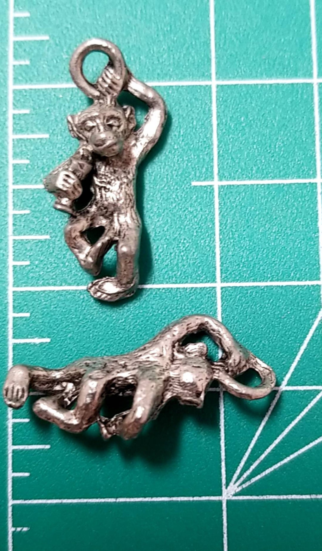 Vintage Silver Metal Toned Monkey Pendants - Etsy