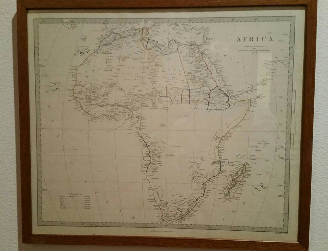 Old Map/africa Map/vintage Engraved Map of Africa, 1830's, by the ...