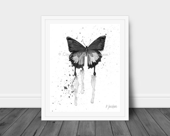 Abstract Art Black And White Butterfly
