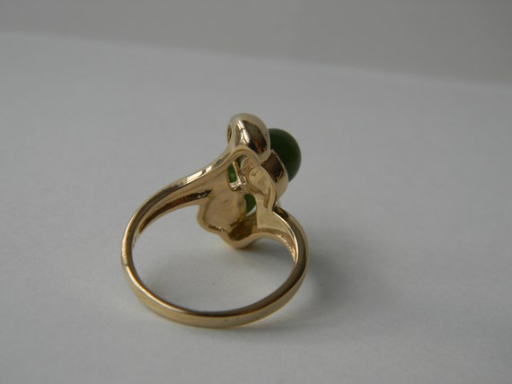 14k Gold Jade Ring Yellow Gold Nephrite - Gem
