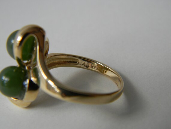 14k Gold Jade Ring Yellow Gold Nephrite - Gem