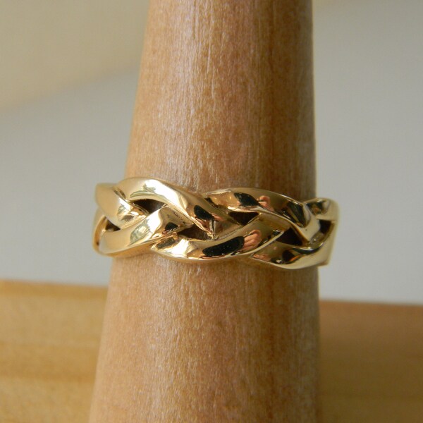 Gold Braid Ring - Etsy