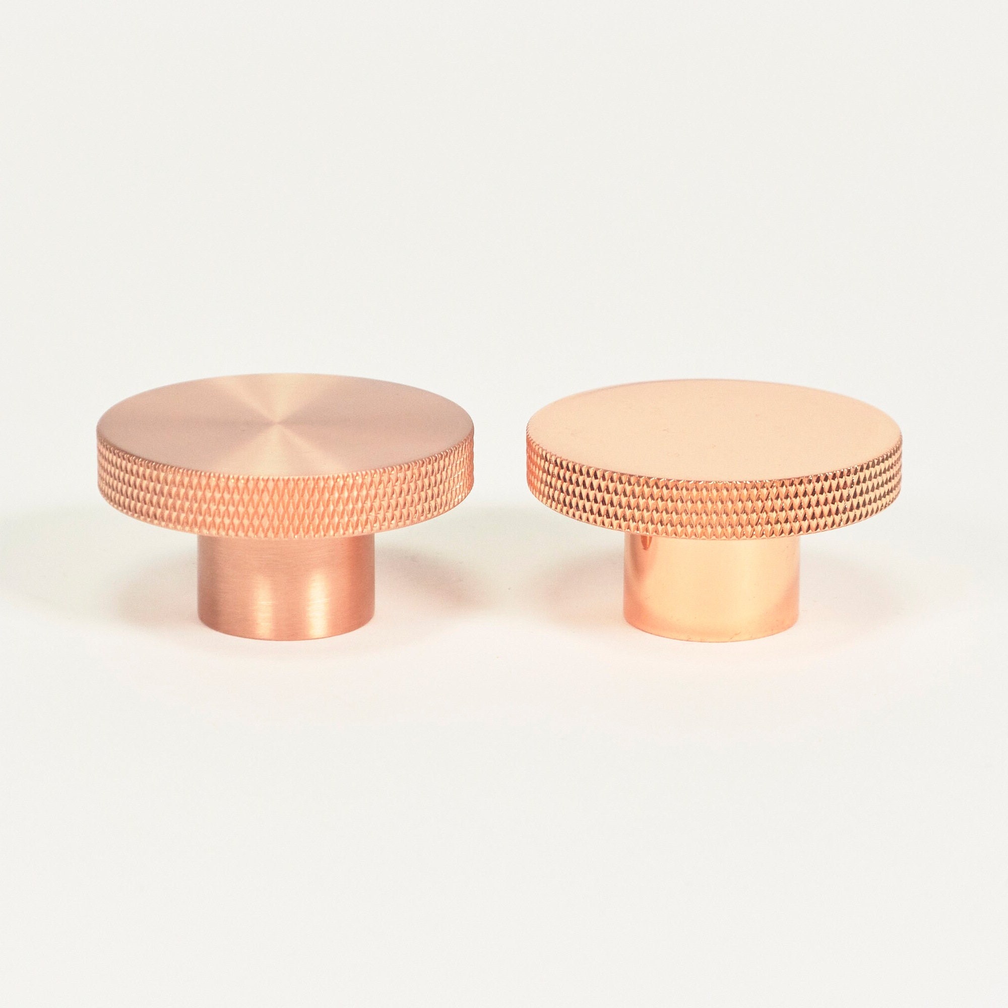 Copper Modernist Knurled Drawer Knob - Etsy
