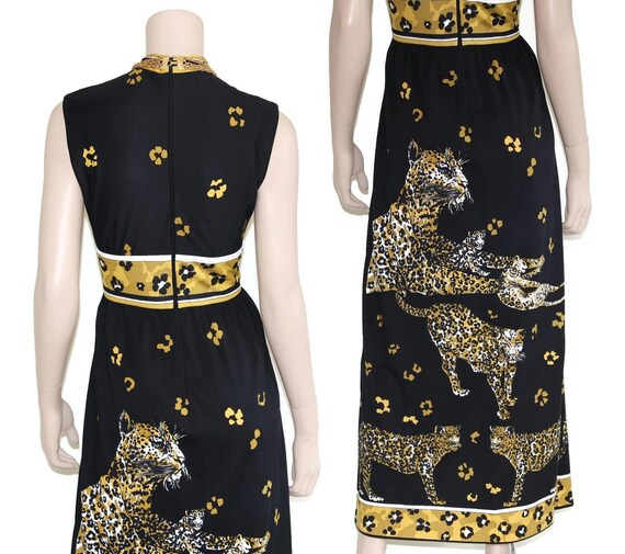 Vintage 60s 70s mod leopard animal print dress, 1960s… - Gem