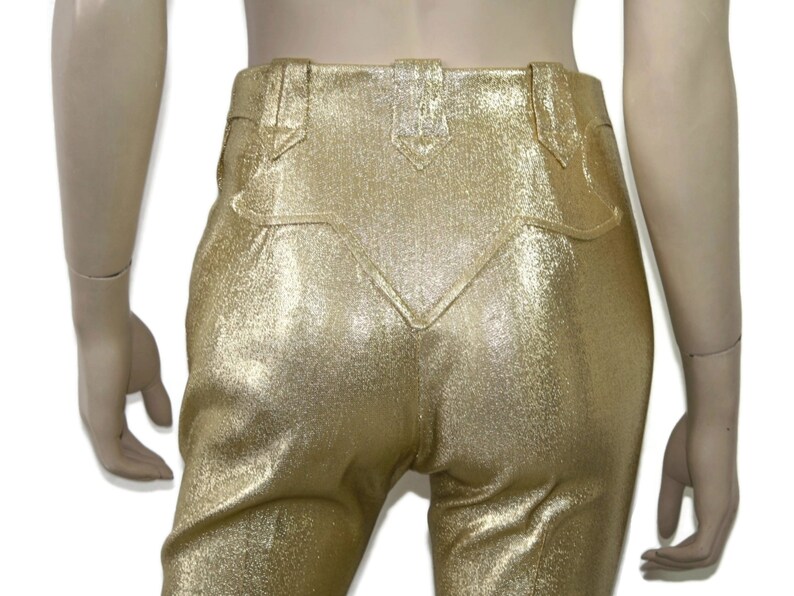 Vintage Gold Metallic Western 60s 70s Rodeo Pants, 1960s 1970s Lurex ...