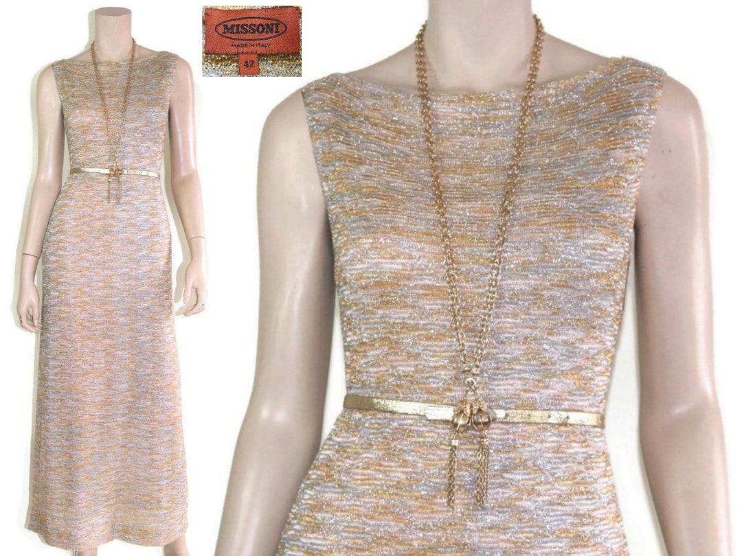 Vintage 80s 90s Missoni Orange Label Gold & Silver Metallic - Etsy
