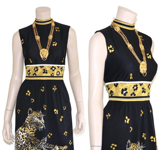 Vintage 60s 70s mod leopard animal print dress, 1960s… - Gem