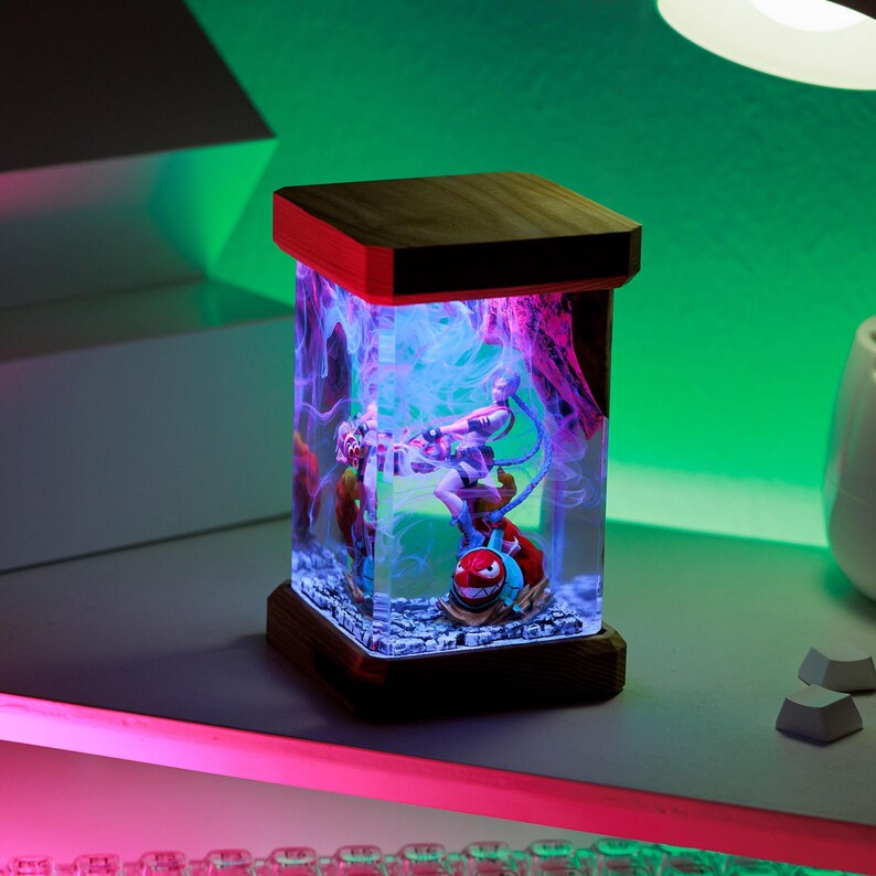 Jinx Resin Lamp, League of Legends Anime Figure Art Night Light, Unique ...