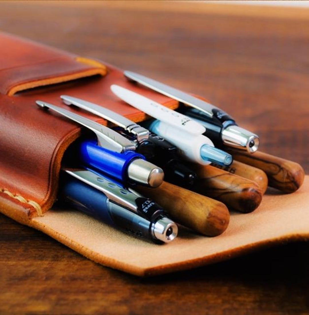 Sadle Tan Leather Pen Case – Fountain Pen Holder – Profesional and ...