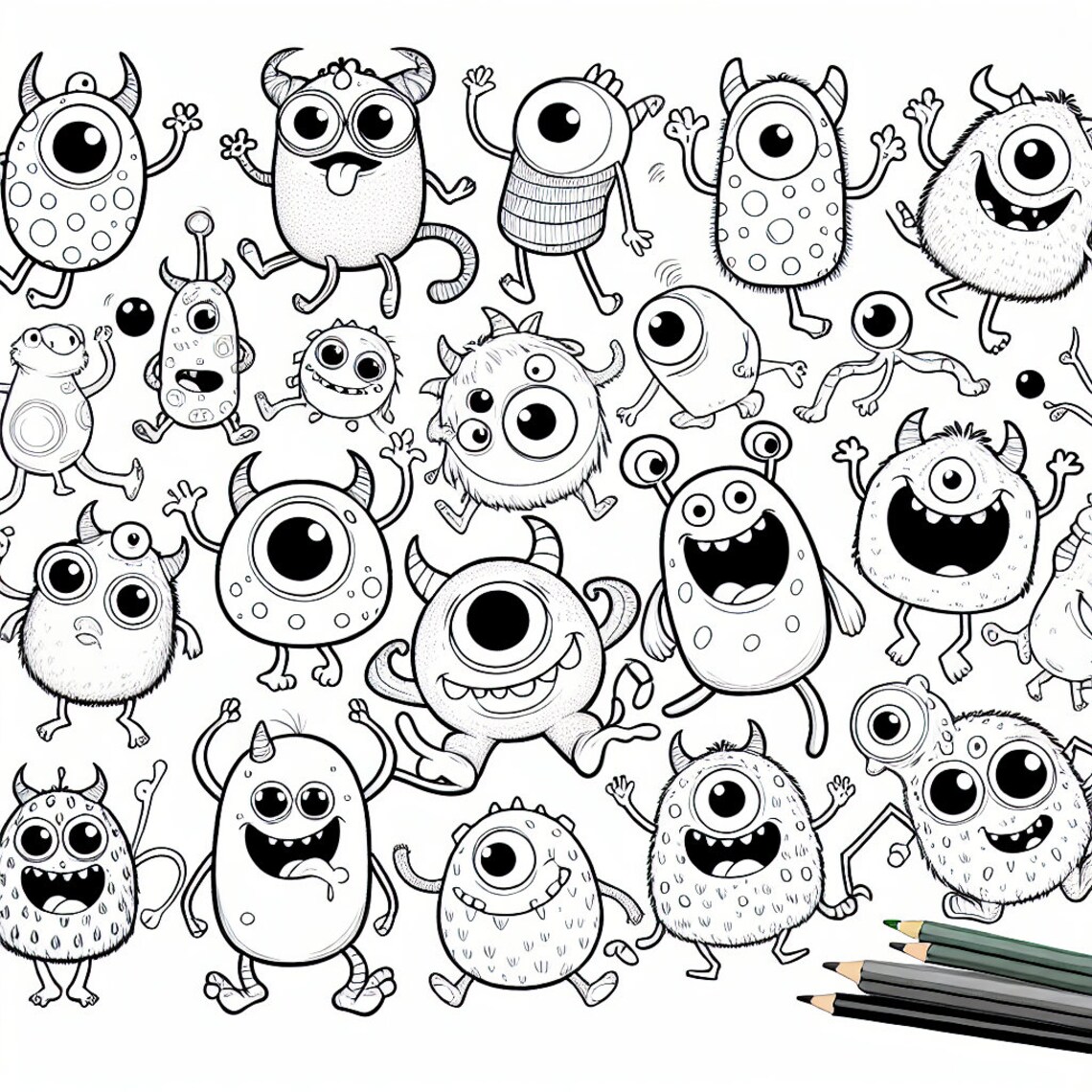 Coloring Book Monsters Adults Printable, Coloring Pages Monsters Kids ...